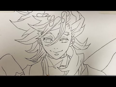 How to draw Dōma Upper Moon 2 | Step by step | Kimetsu no Yaiba | Real ...