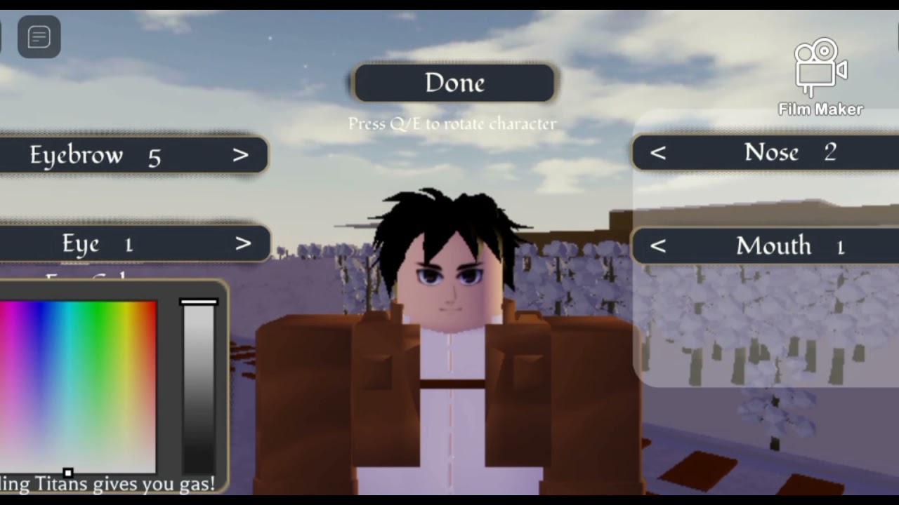 Sooooo imma make Eren Yeager my Roblox: Untitled Attack on Titan avatar ...