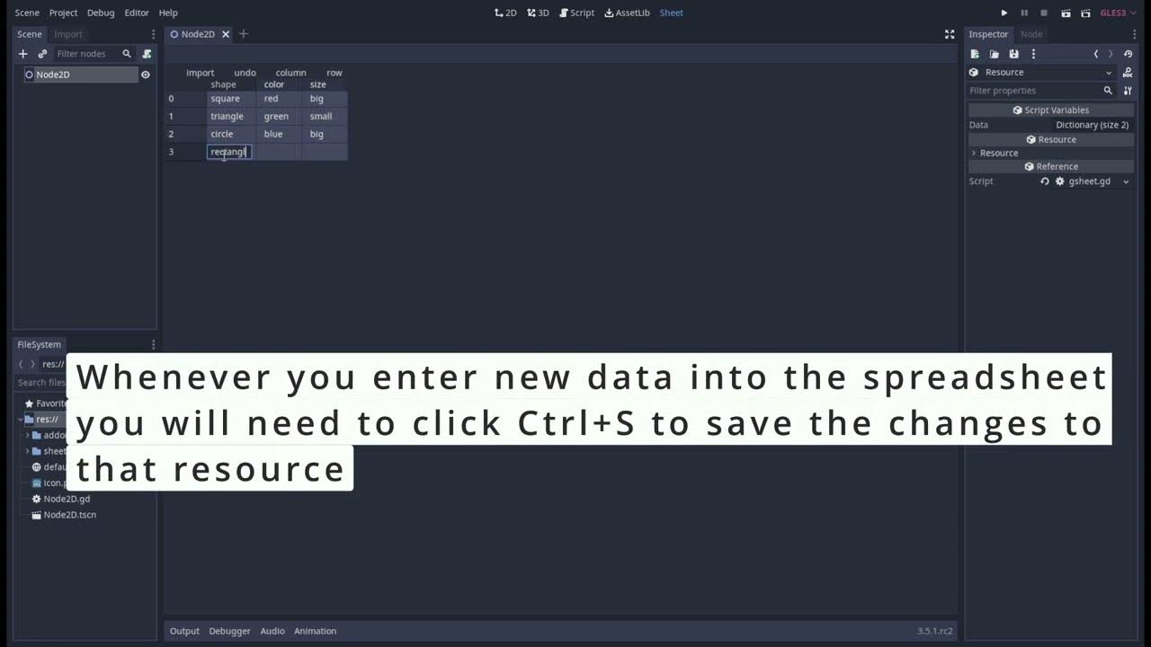 Godot Spreadsheet importer plugin - YouTube