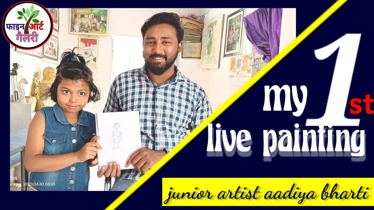 live painting || aadiya bharti with tanveer || fine art gallery# ...