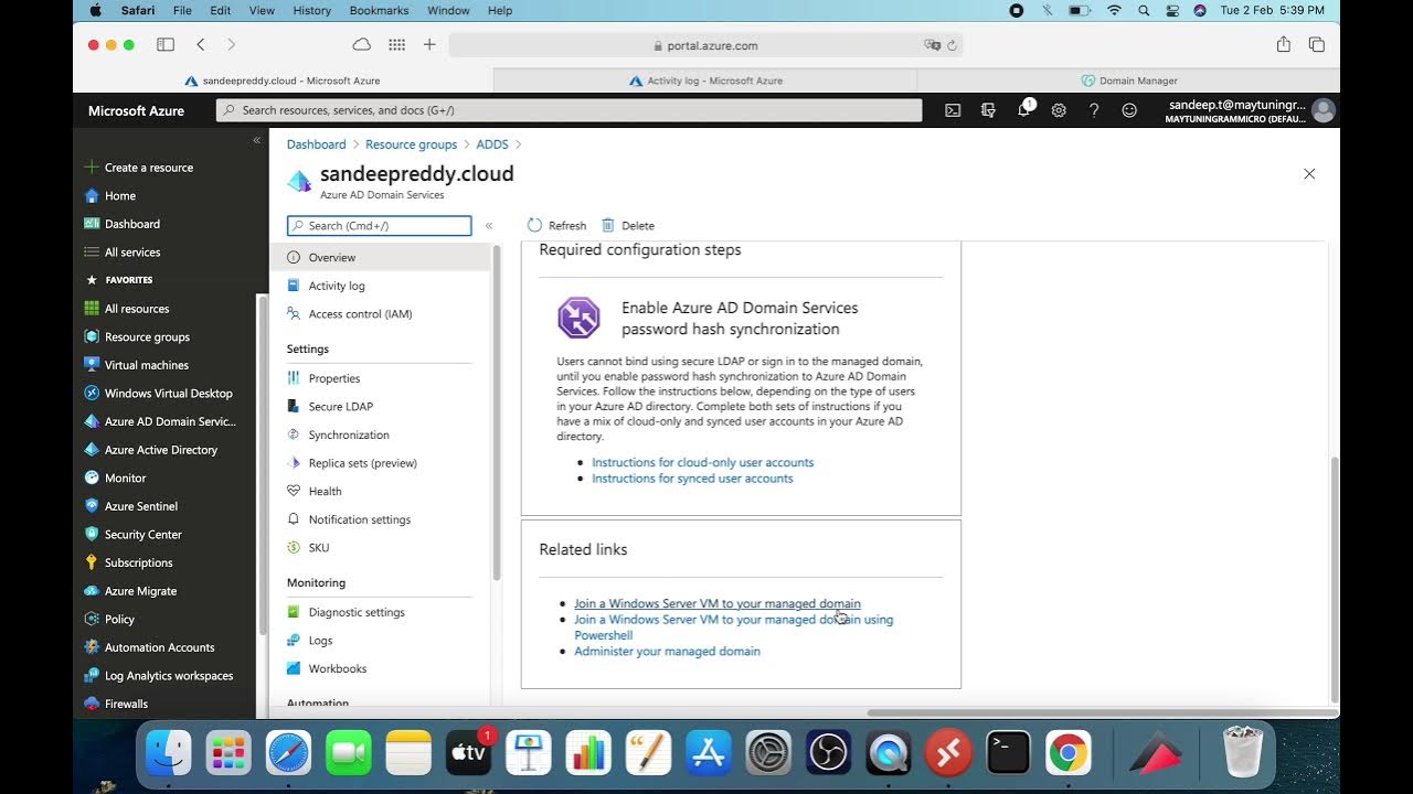 Azure Active Directory Domain Services Step by Step Creation - YouTube