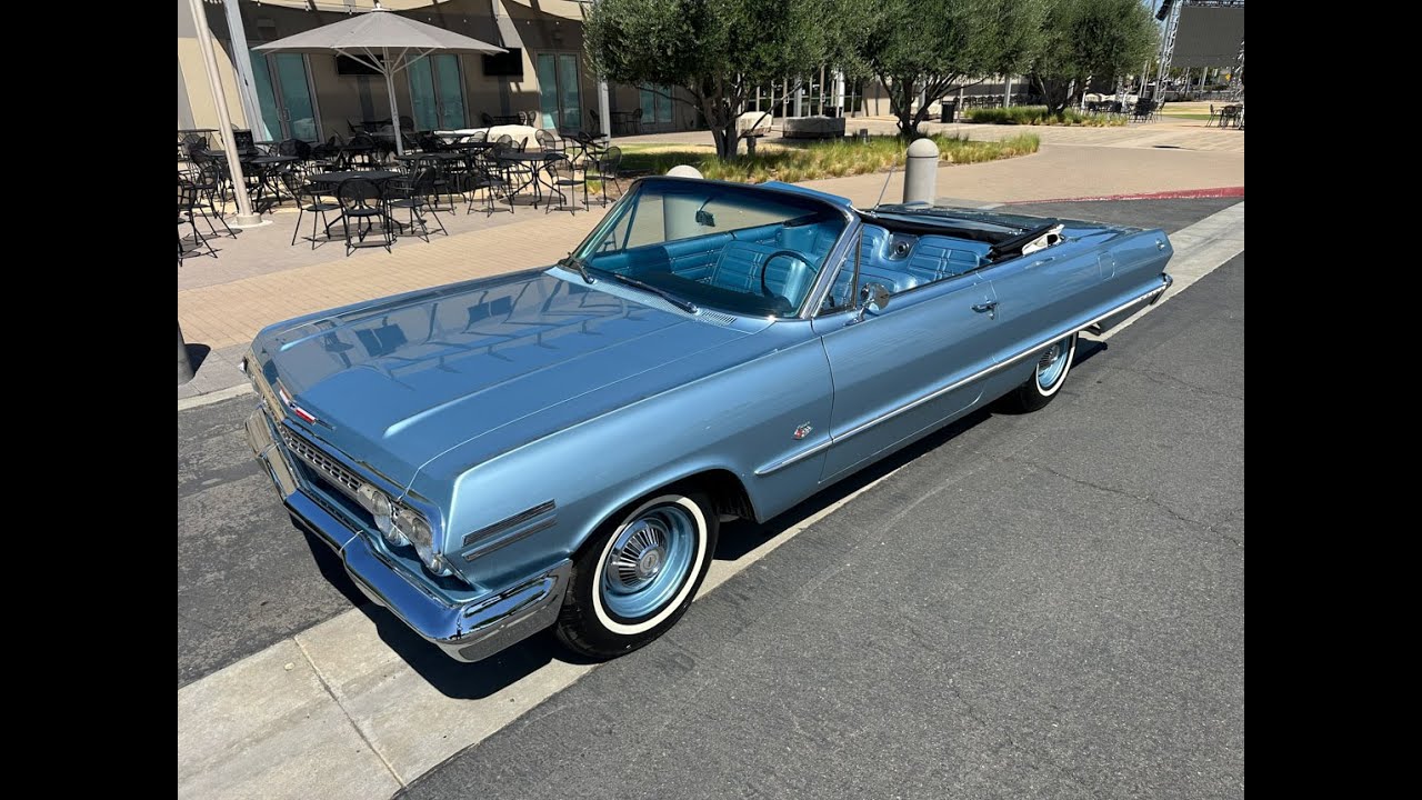 1963 Silver Blue Chevy Impala 409 Convertible - YouTube