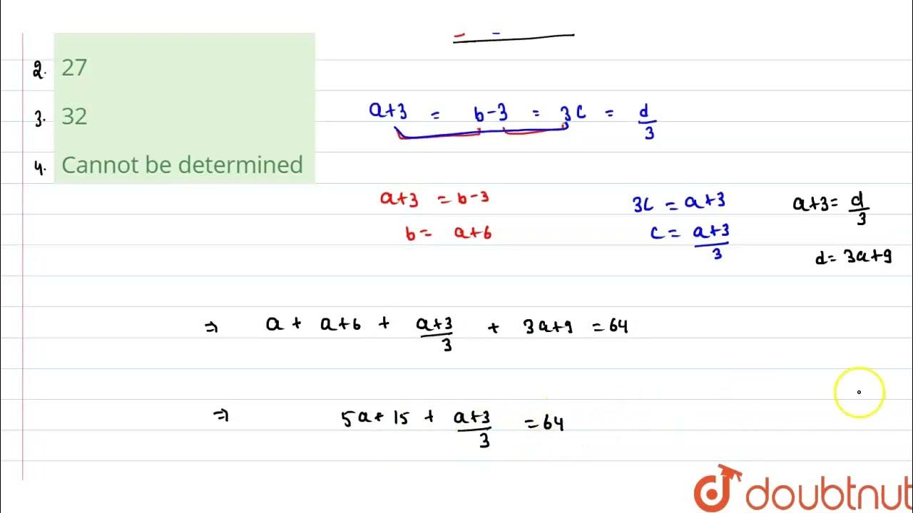 The Sum Of Four Numbers Is 64 If You Add 3 To The First Number 3 Is the-sum-of-four-numbers-is-64-if-you-add-3-to-the-first-number-3-is
