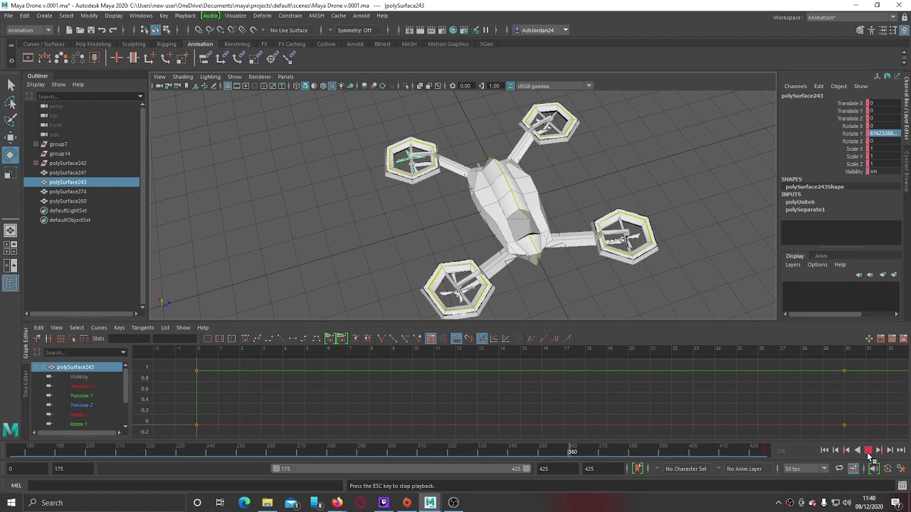 Maya Animation - Propeller - YouTube