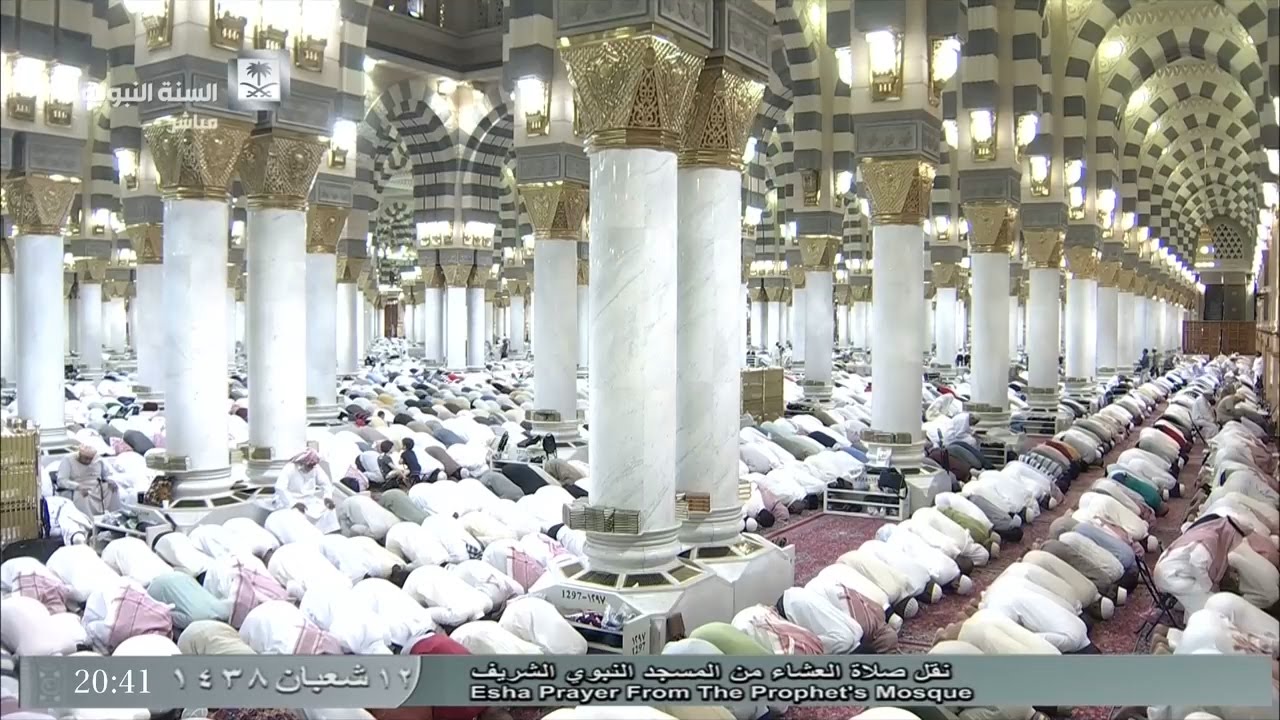 صلاة العشاء للشيخ عبدالباري الثبيتي اليوم الإثنين 1438 8 12 المسجد