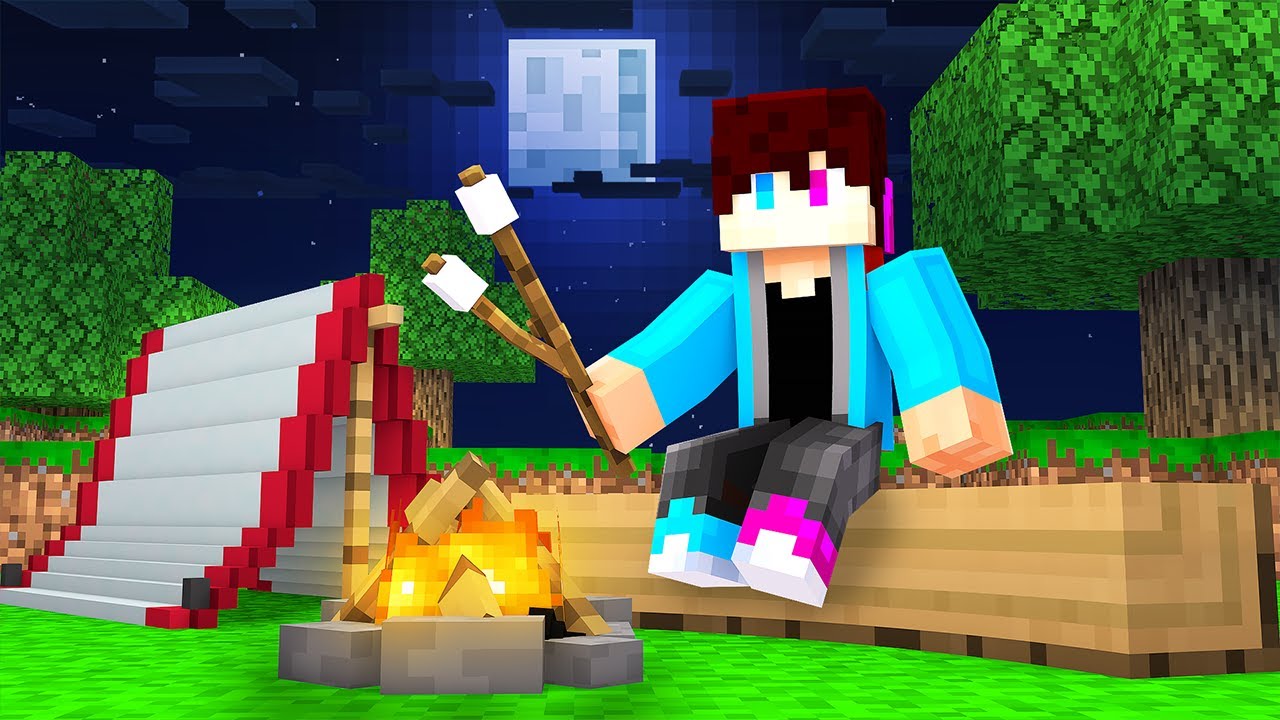 BOUW Je Eigen CAMPING CHALLENGE In MINECRAFT! - YouTube