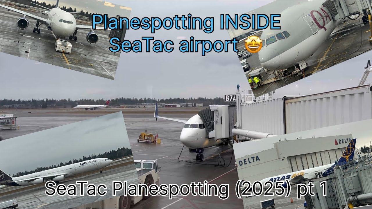 Planespotting at SeaTac 2025 pt 1 (inside the airport 🤩) - YouTube