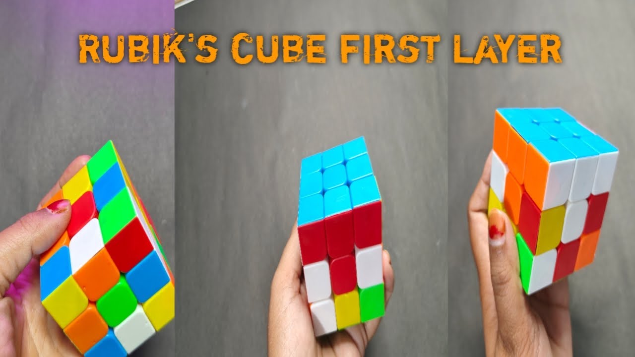 Rubik's cube first layer with directions ||రూబిక్స్ క్యూబ్ మొదటి లేయర్ ...