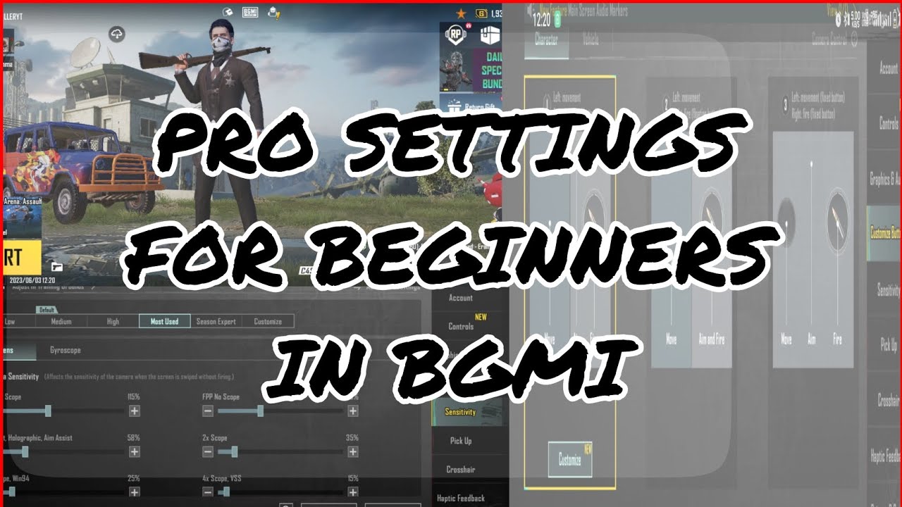 BEST SETTINGS FOR BGMI BEGINNERS PLAYER - YouTube