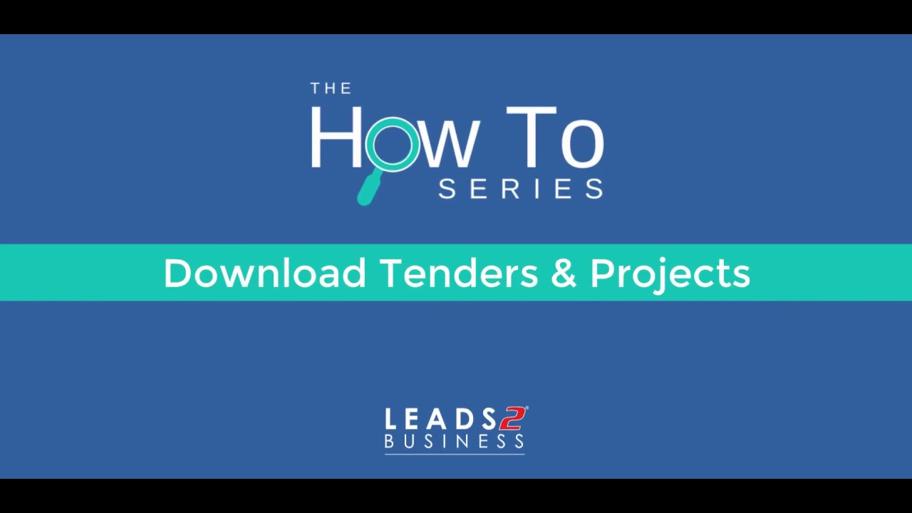 How To: Download Tenders & Projects - YouTube