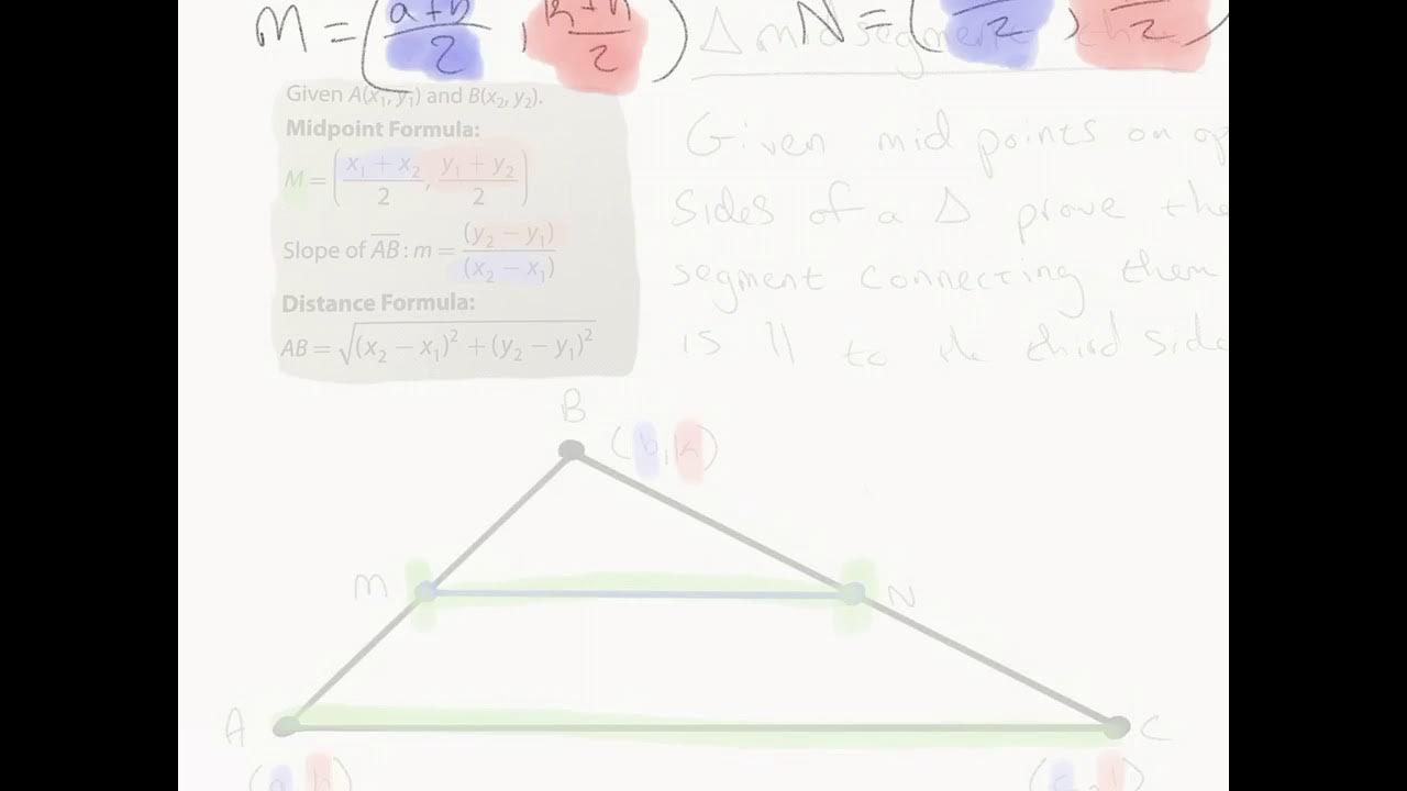Triangle midsegments proof part 1 - YouTube