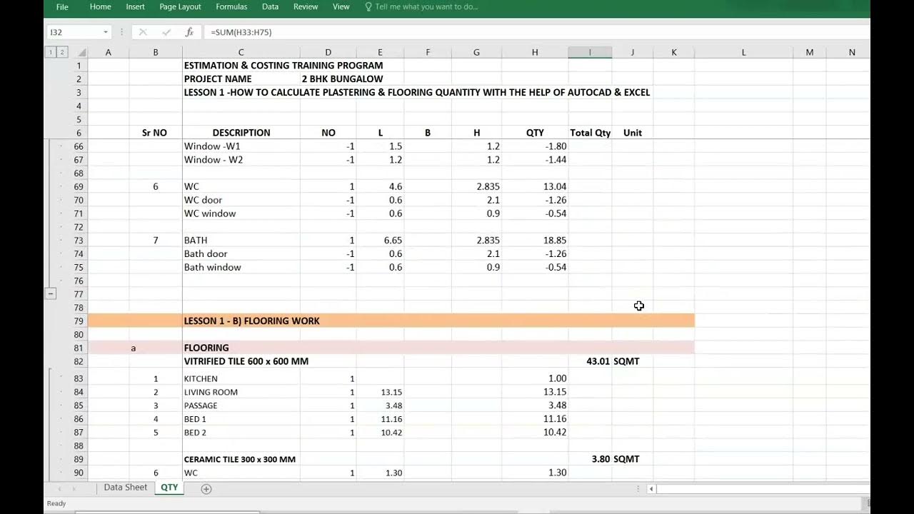 Practically plaster, flooring, waterproofing painting quantity takeoff ...