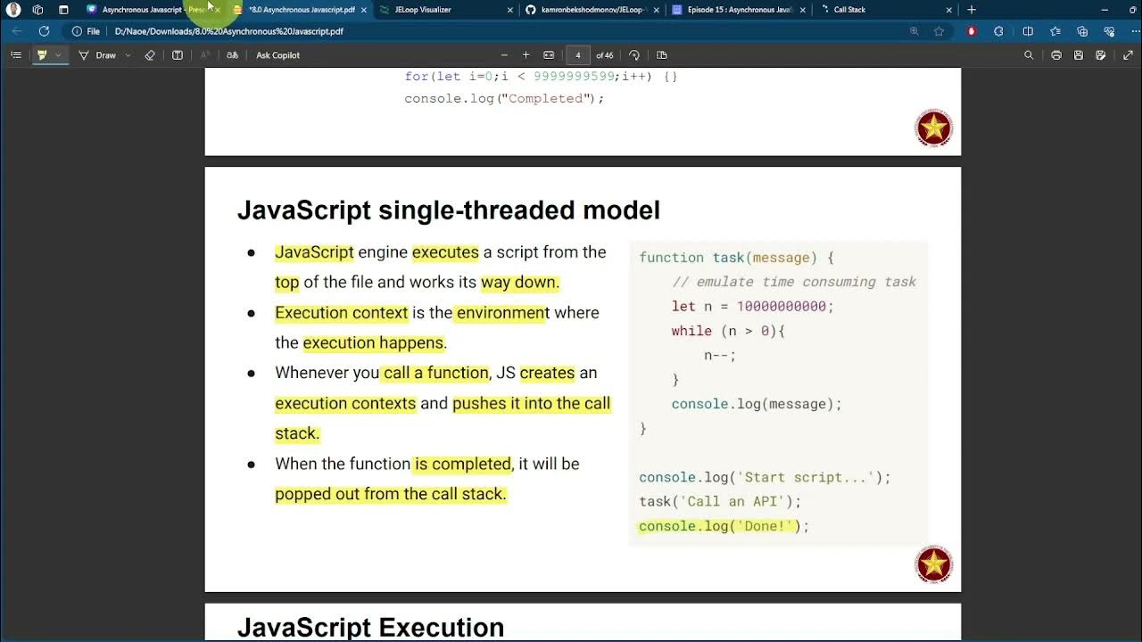 2. Dig Deep to JavaScript Execution By VRZN - YouTube