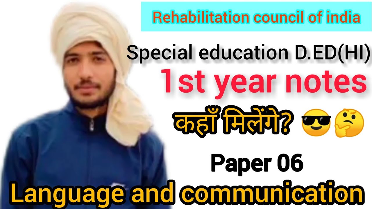 d.ed se hi |ded first year notes |special ded notes paper 06(language ...