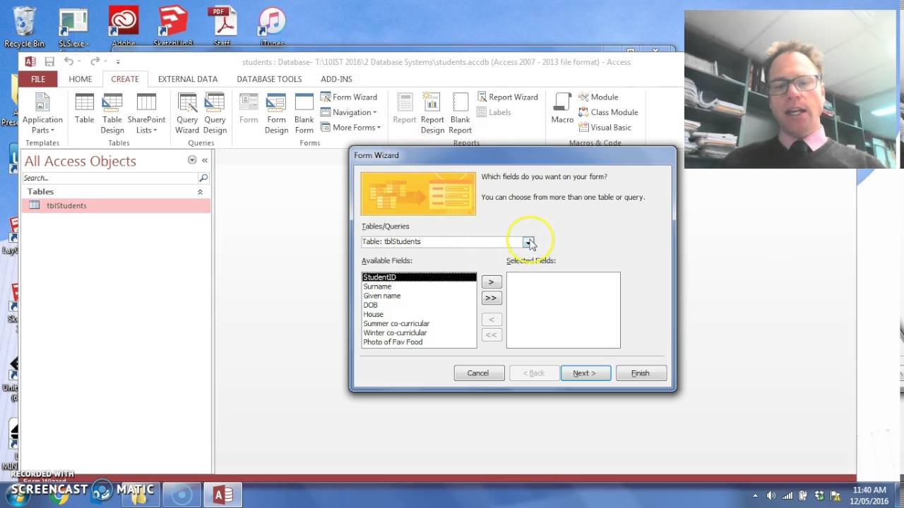 DB4 Creating records in Table and Form - YouTube