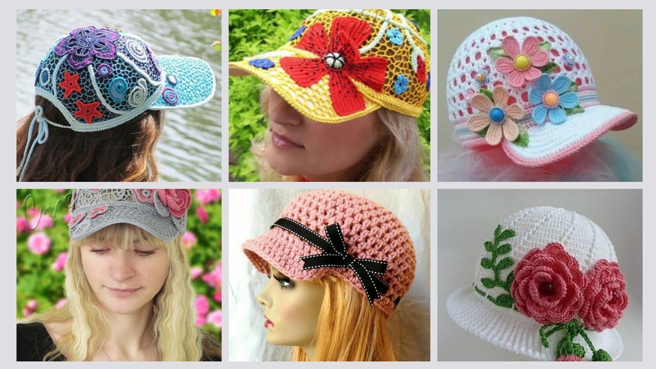 Adorable crochet caps for girls, Irish crochet pattern caps, hats ...