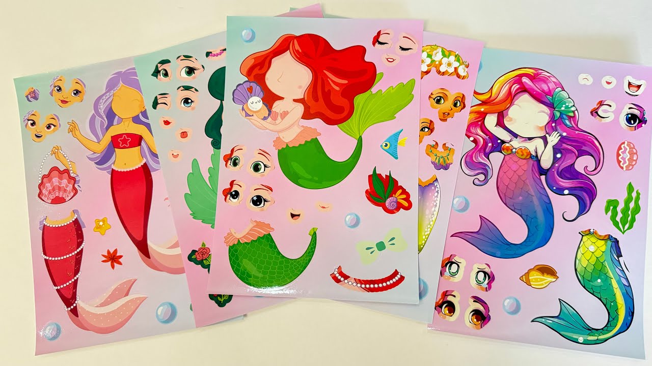 LITTLE MERMAID Disney Princes Ariel - Decorate Sticker Book [ToyASMR ...