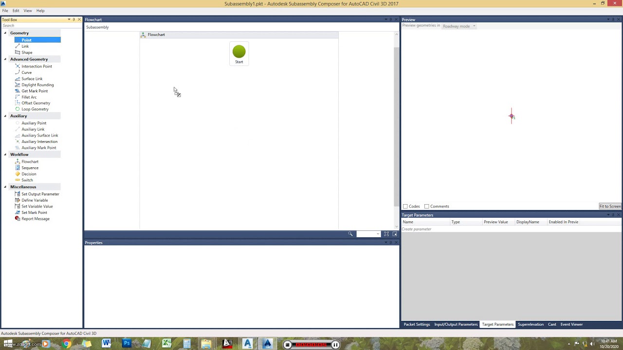 Subassembly composer basic tutorial and import to AutoCad Civil3d - YouTube