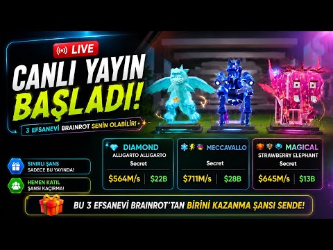 🔴 CANLI BAŞLADI! 3 Efsanevi Brainrot Çekilişi 🎁 Hemen Katıl, Kazanma Şansını Kaçırma!