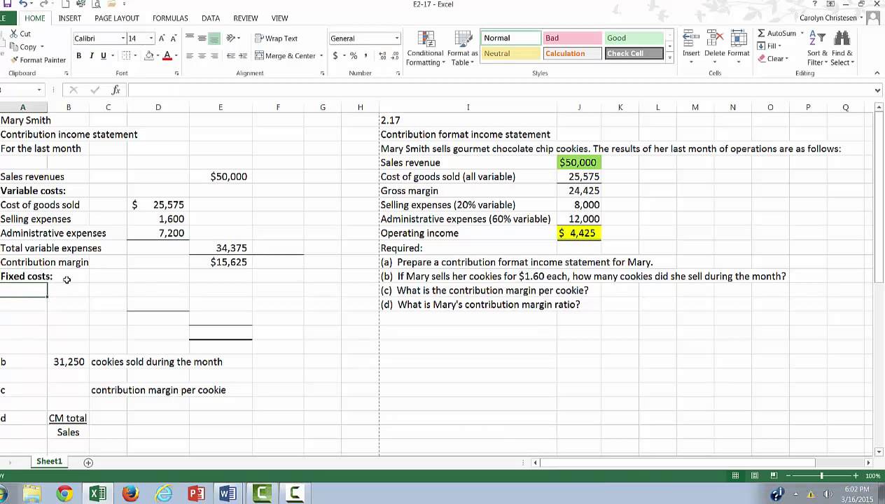 Contribution Format Income Statement - YouTube