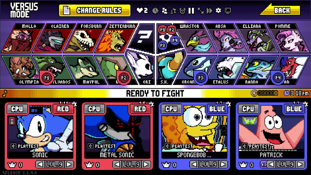 Rivals of Aether | Sonic/Metal Sonic vs SpongeBob/Patrick Star - YouTube