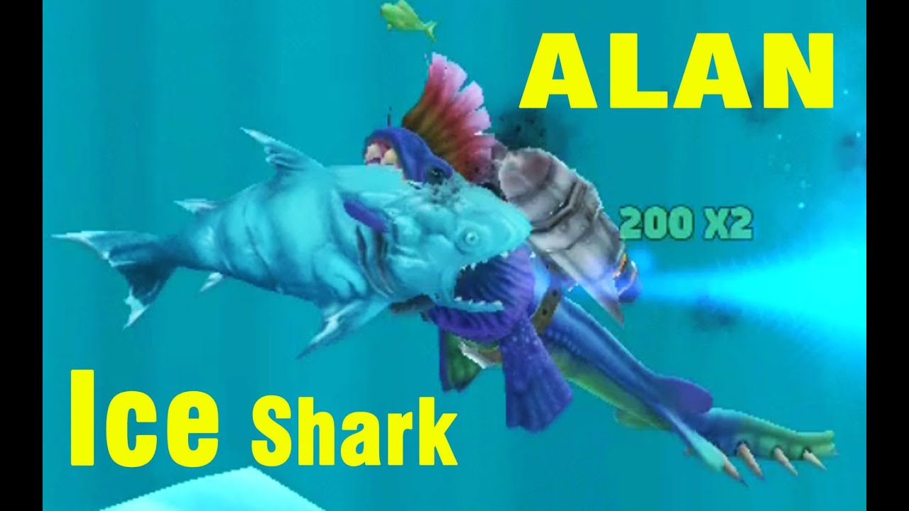 Hungry Shark Evolution Alan vs Ics Shark - Eating like 12 - YouTube