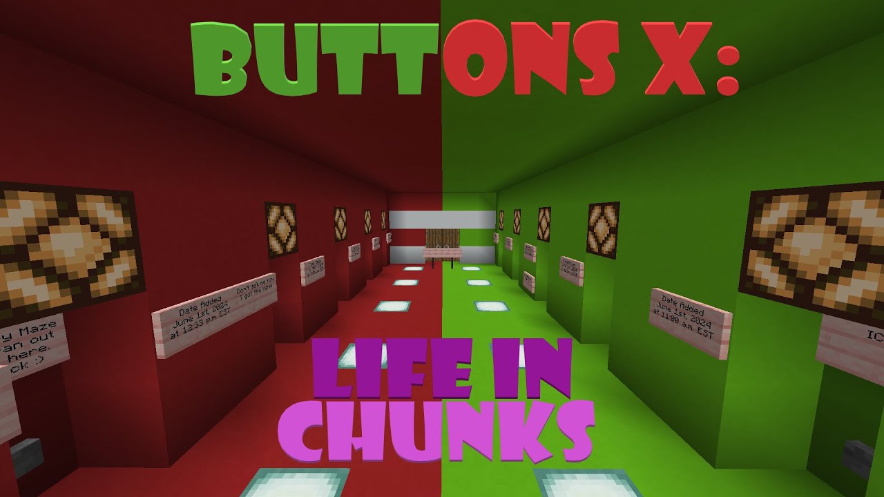 16x16 and nothing more! Buttons X: Life in Chunks | Minecraft map - YouTube