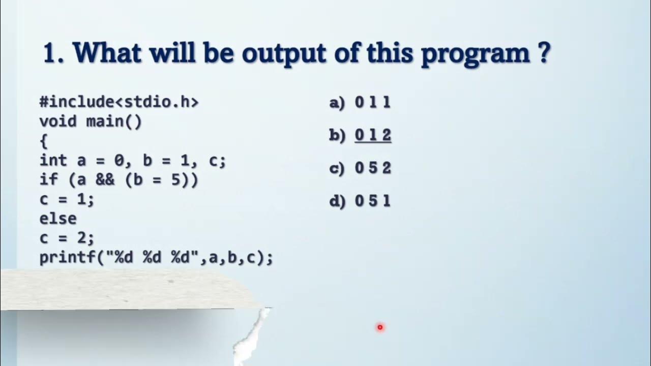14 - Tricky C Programming MCQs for placement test series - YouTube