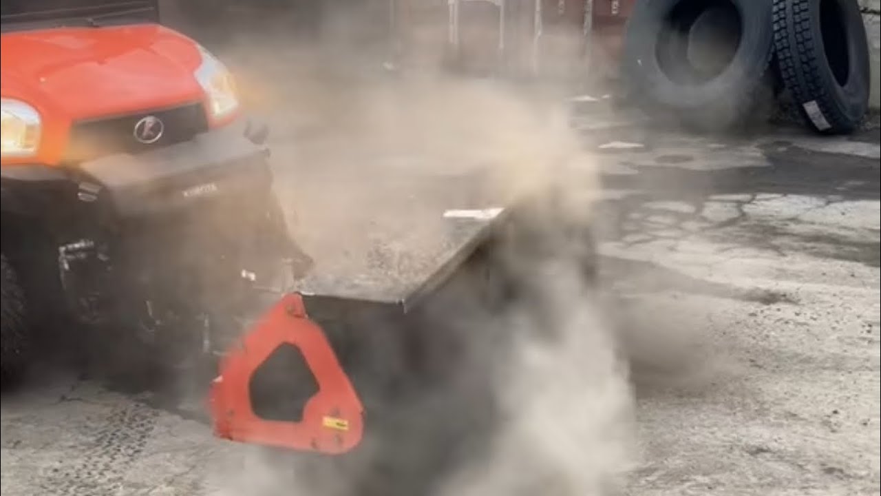 Kubota broom replacement. - YouTube
