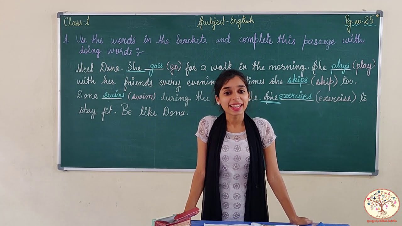 CLASS 1 || ENGLISH || DOING WORDS EXERCISE || GURUKULAM ONLINE CLASSES ...