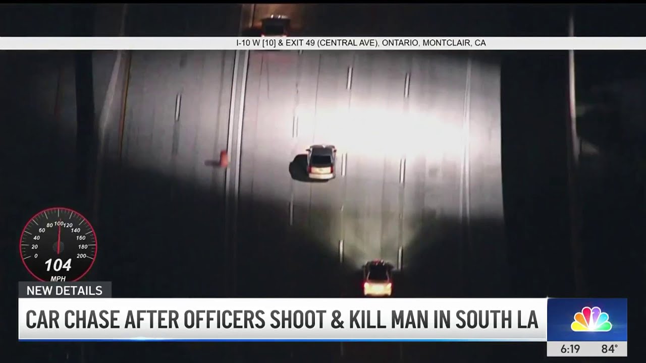 Car chase after officers shoot and kill man in South LA - YouTube
