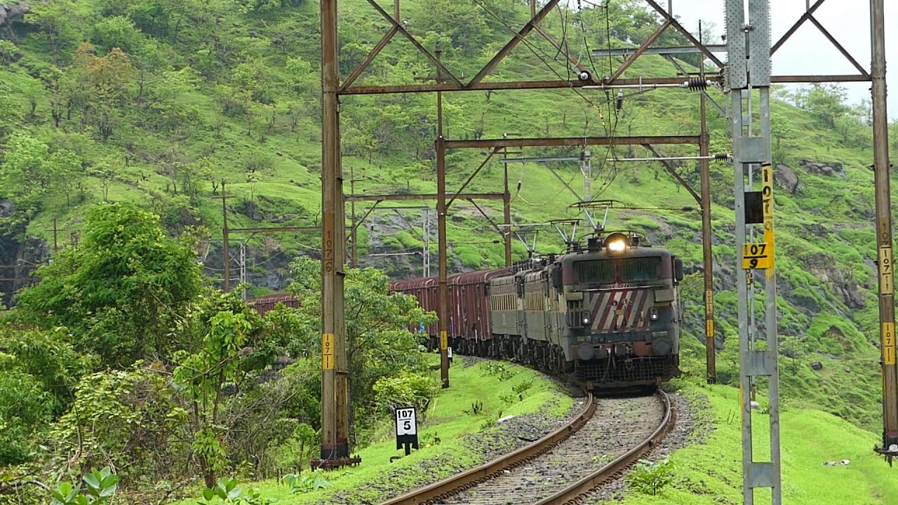 WAG 7 TRIPLETS lead a BCNA Rake down the Bhor Ghats - Indian Railways ...