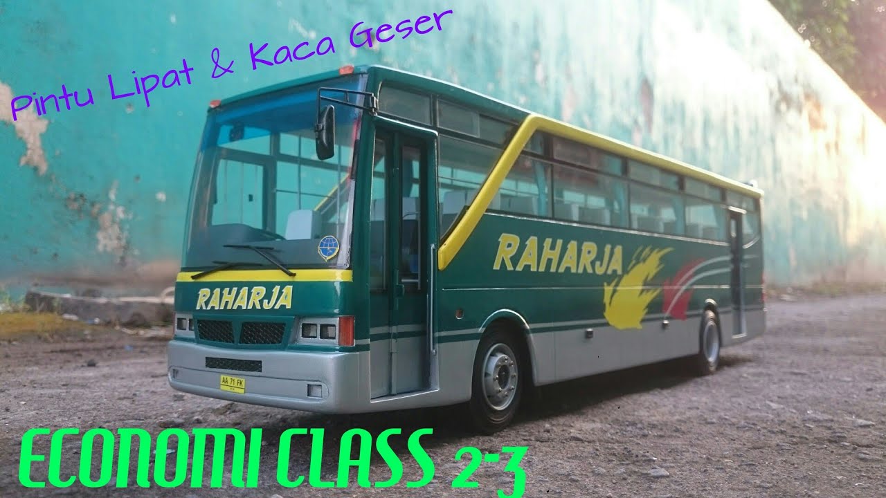 MINIATUR BUS RAHARJA ( Ekonomi Class & Pintu lipat) - YouTube