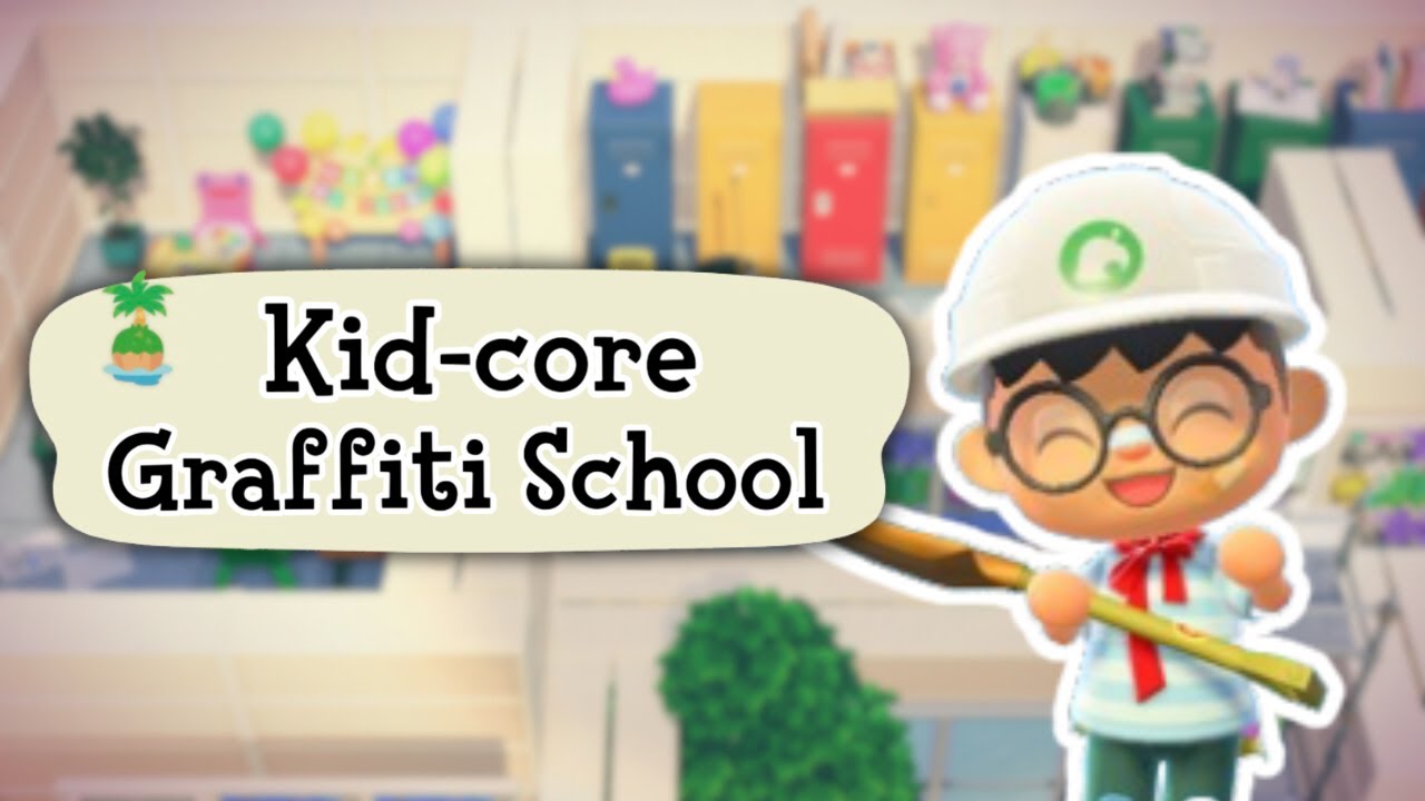 Kid-core Graffiti School // ACNH Kid-core // Animal Crossing New ...