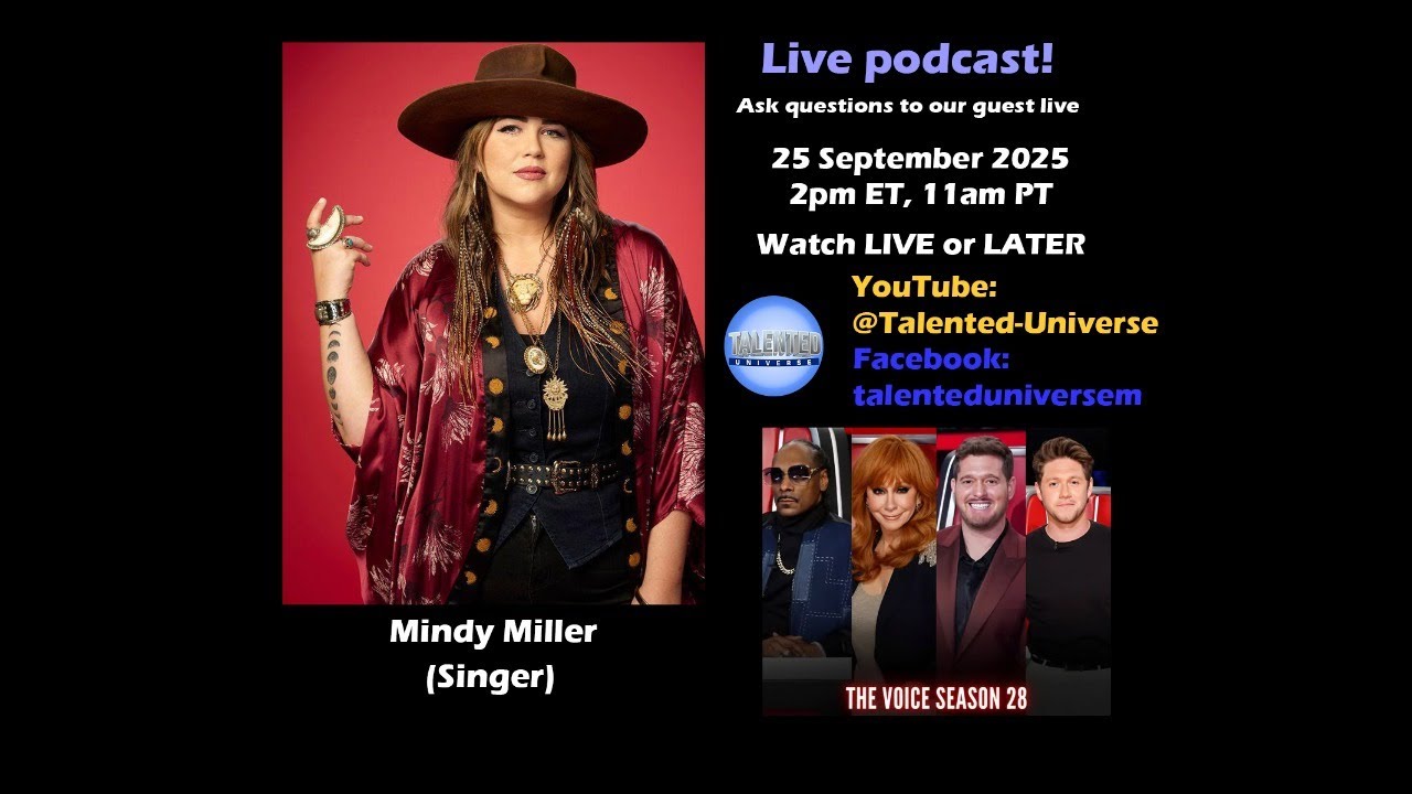 Mindy Miller - (Singer, 'The Voice 28'), joins us for a live chat ...