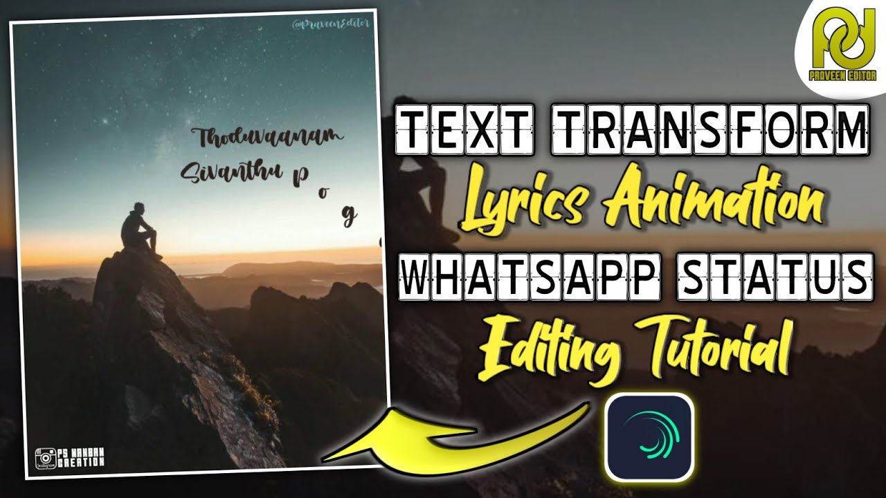 Alight Motion Text Transform Effect How to make Trending Lyrics WhatsApp Status in Alight Motion ...