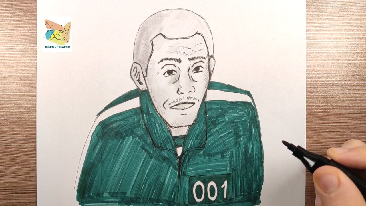 comment dessiner Oh il nam dans squid game - YouTube