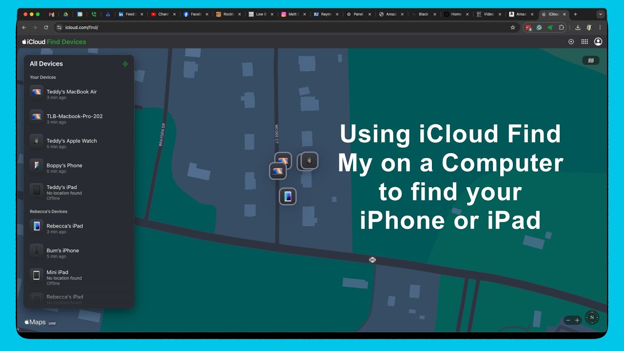Using Apple's Find My Feature of iCloud on a computer to find your ...