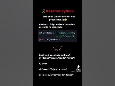 Desafios de Python - Função SET - YouTube