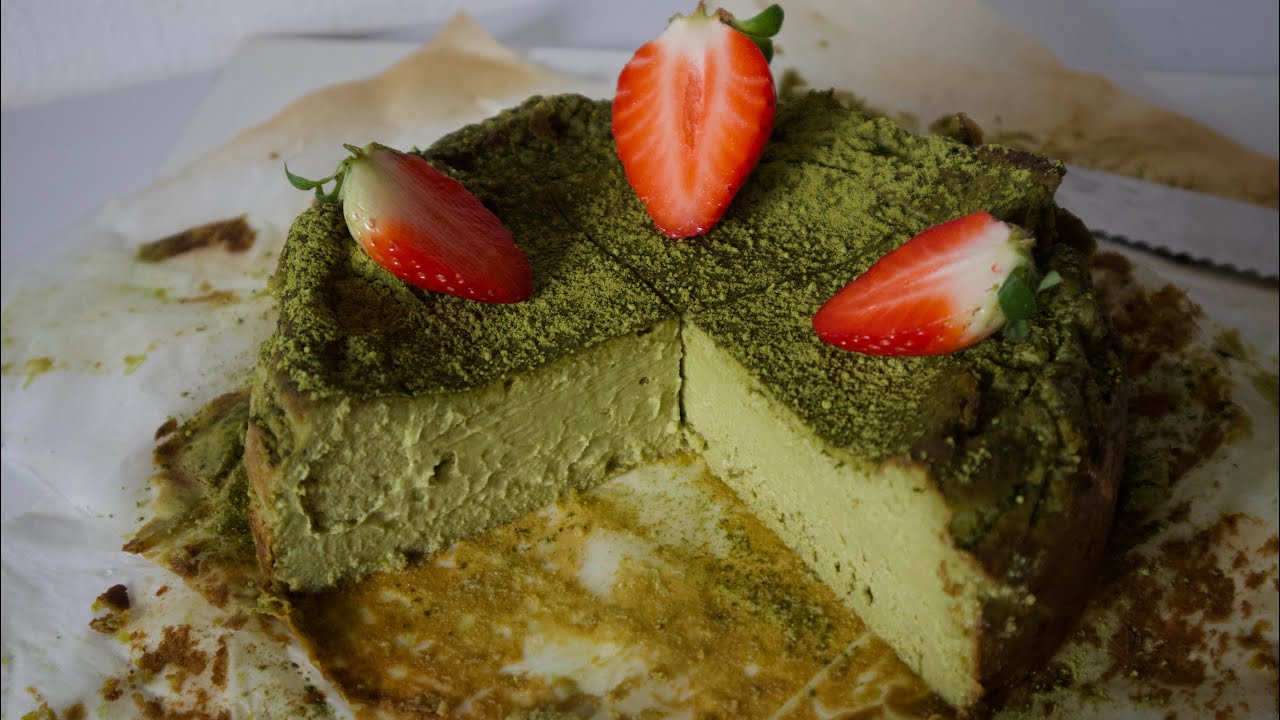 Matcha Basque Cheesecake | Smooth And Creamy Matcha Basque Burnt ...