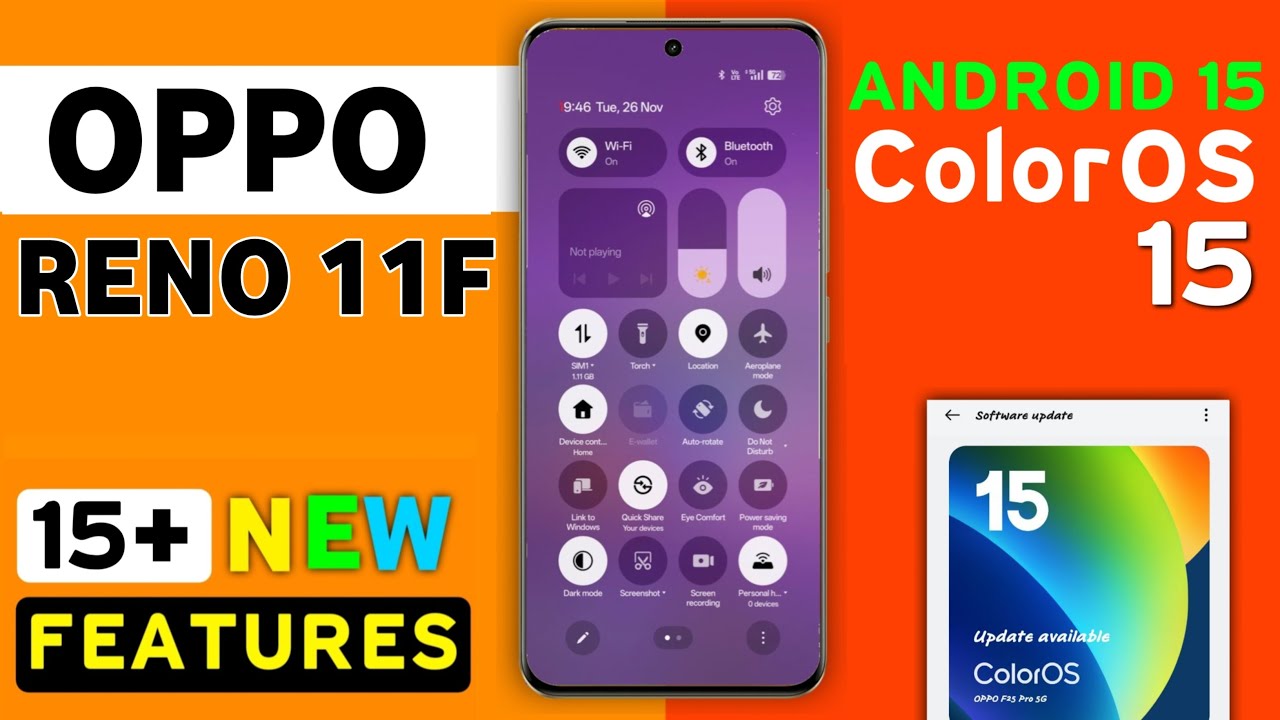 Oppo Reno 11F ColorOS 15 Android 15 Update Features | 15+ Hidden ...