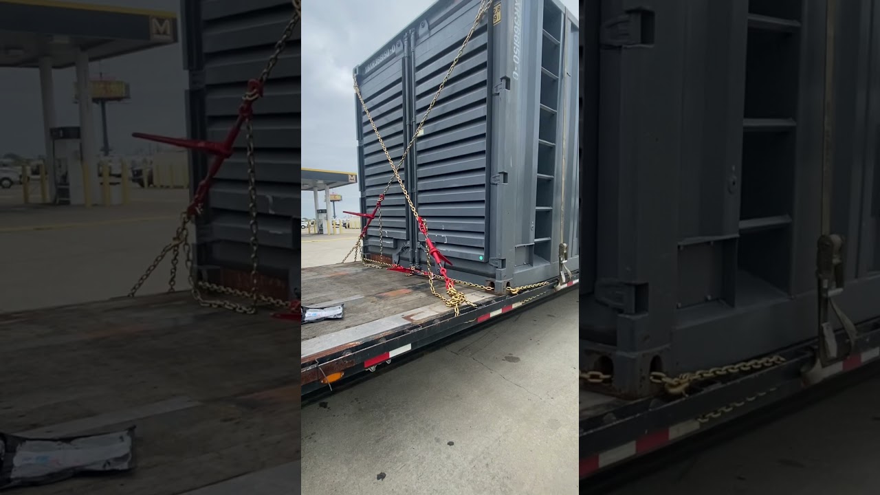 Securing a generator on a flatbed - YouTube