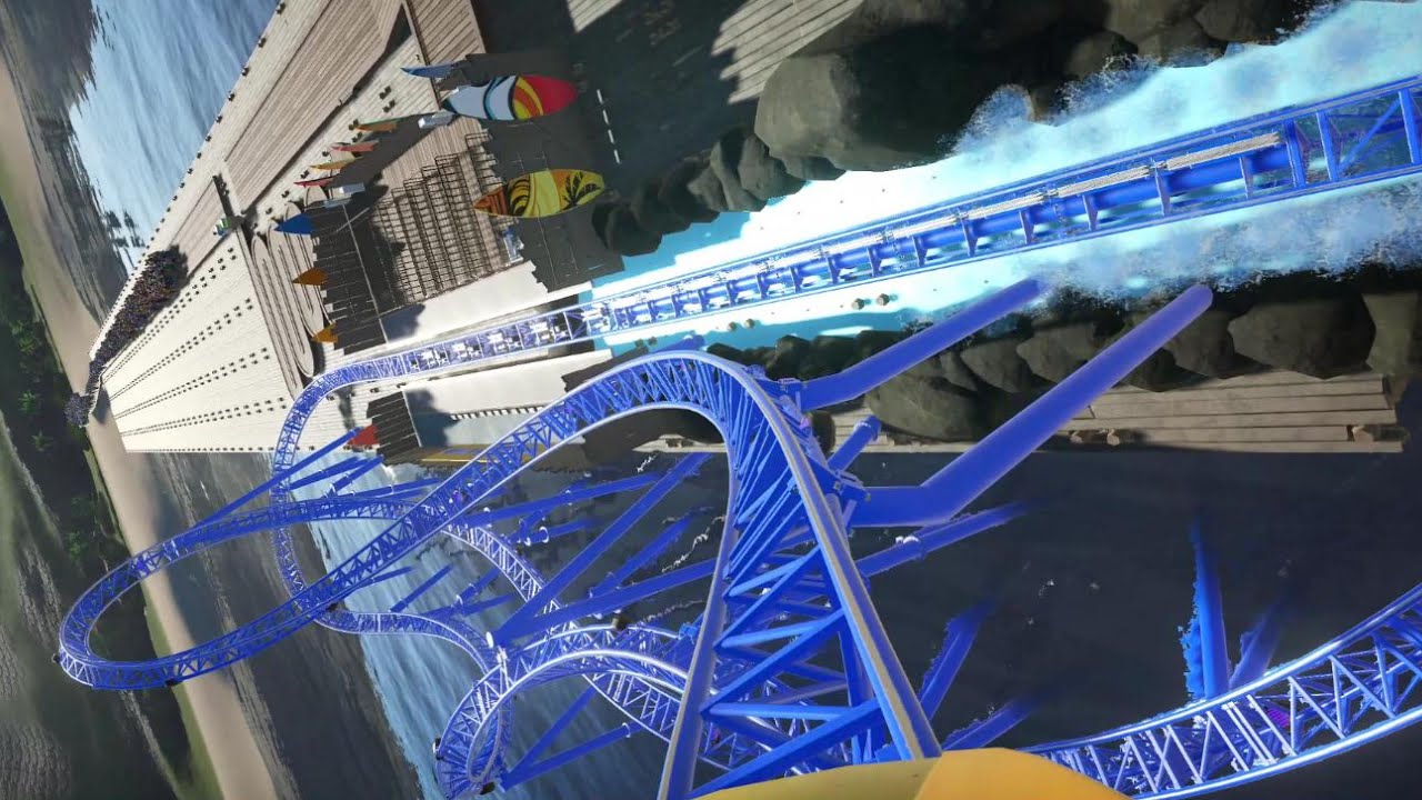(Planet Coaster) Wave Rider - Compact Launched Roller Coaster - YouTube