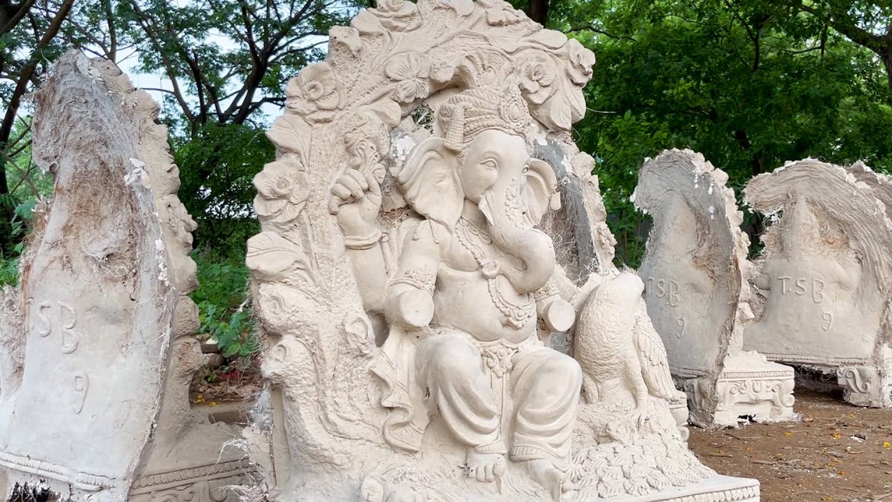 Ganesh Idols Making | Big Size Ganesh Idols Making | Ganesh Idol Making ...