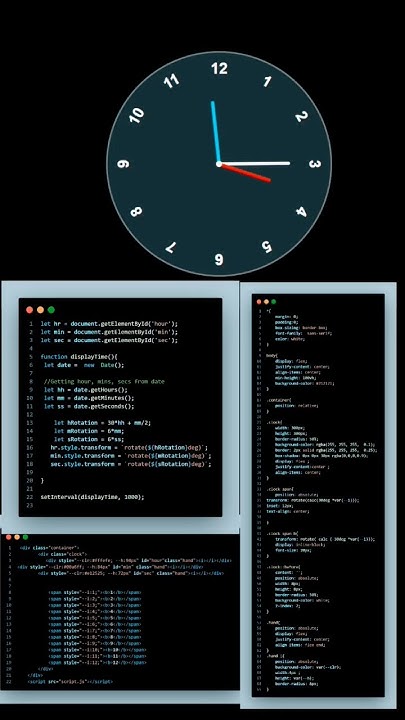Creat Analog Clock🕜 With Htmlcss Js Coding Webdevelopment