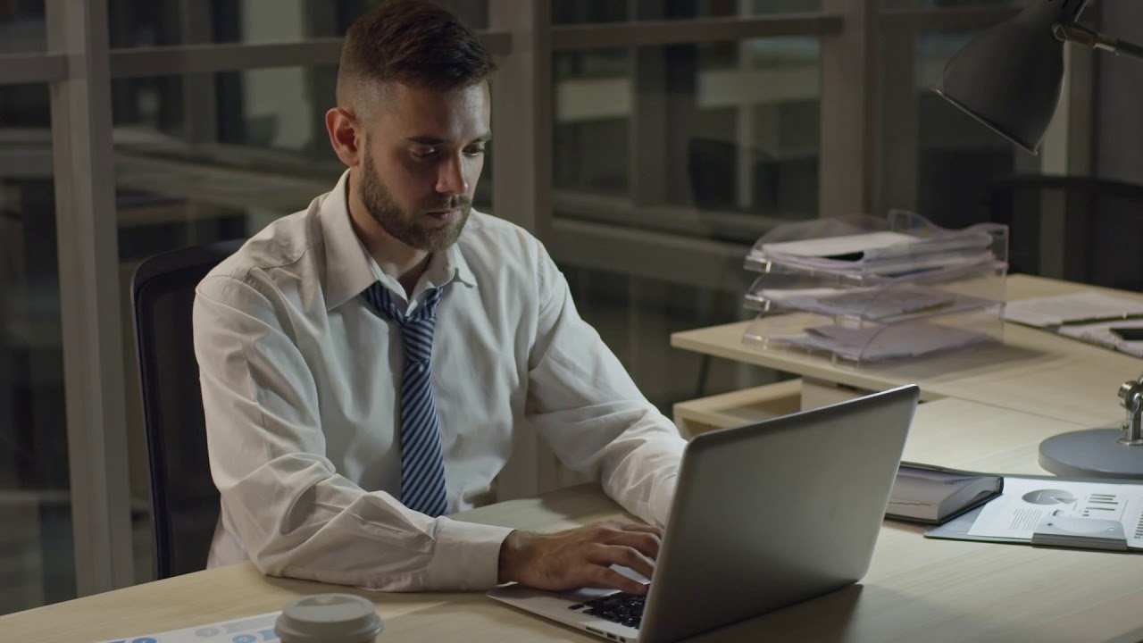 a Man Working With His Laptop HD - YouTube