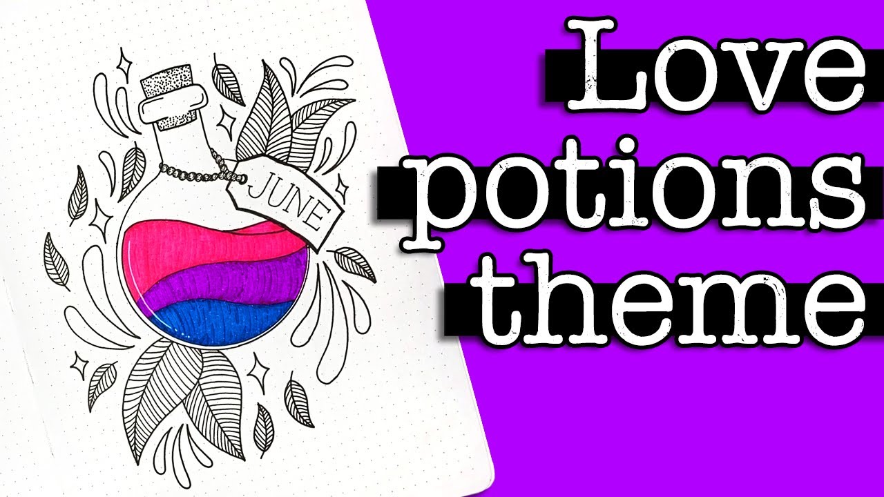 June Bullet Journal Setup 💜 'Love is Love' Potions Theme - YouTube