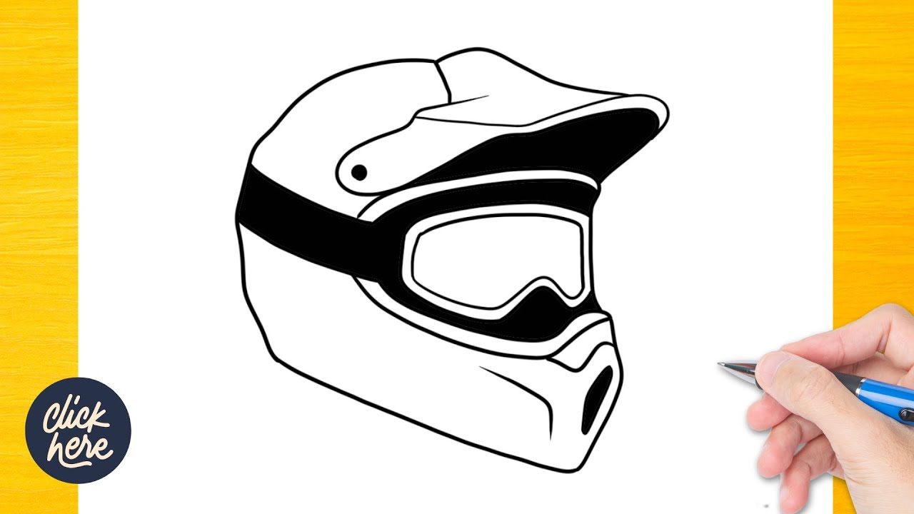 How to draw Motocross Helmet - YouTube