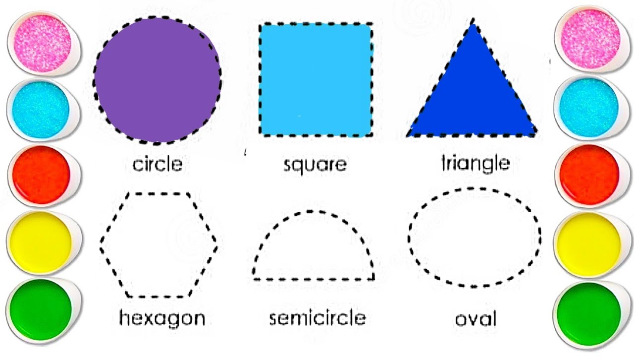2D Shapes Drawing For Kids & Toddlers, Shapes Name For Kids, Kids ...