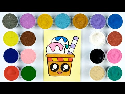 Mewarnai Es Krim Astor Dengan Pasir Warna | Coloring Astor Ice Cream ...